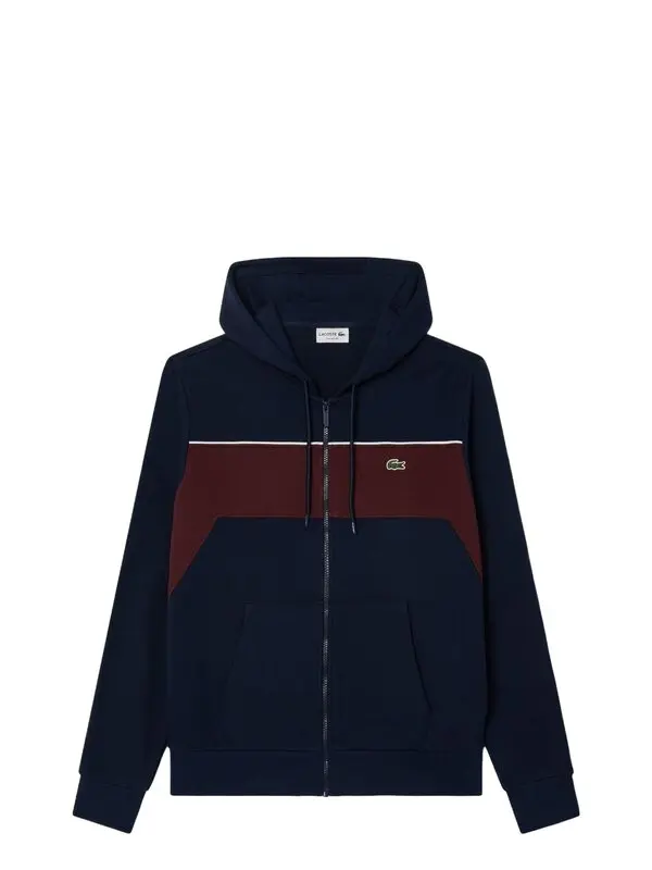 Lacoste Zip-up Hoodie With Colorblock Detail - No