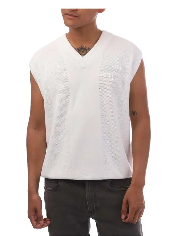 Hugo Boss V-neck Sleeveless Tank Top - White
