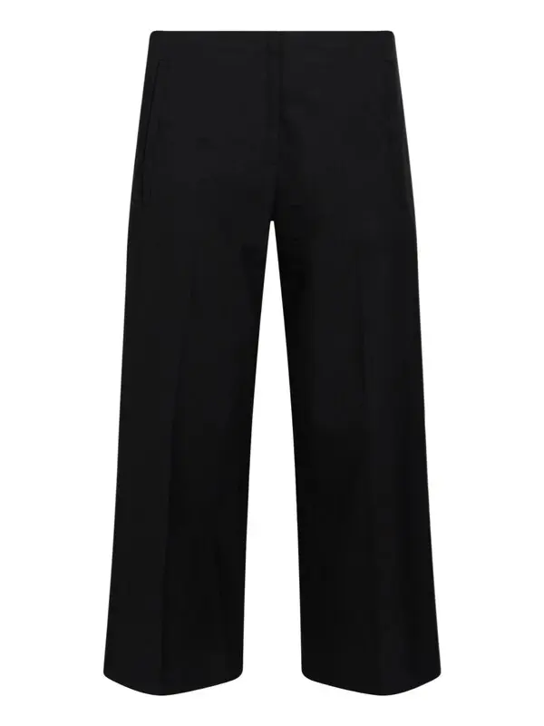 Balenciaga Loose Straight-leg Cropped Trousers - Black