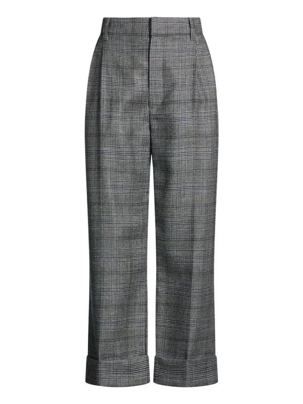 Brunello Cucinelli Plaid Tailored Trousers - Grey