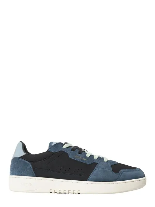 Axel Arigato Low Top Leather Sneakers With Suede Paneling - Blue/gray