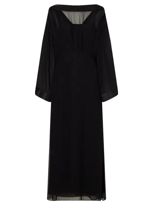 Saloni Yuki Layered Organza And Silk Maxi Dress - Black