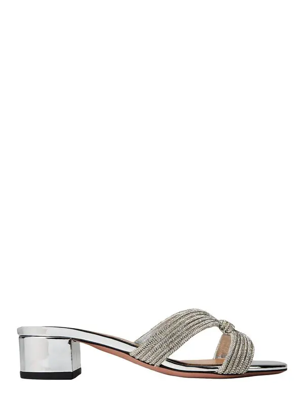 AQUAZZURA Crystal Muse Heeled Sandals - Silver