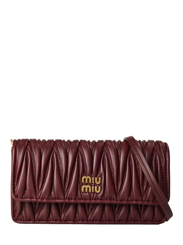 Miu Miu Matelassé Shoulder Bag - Red