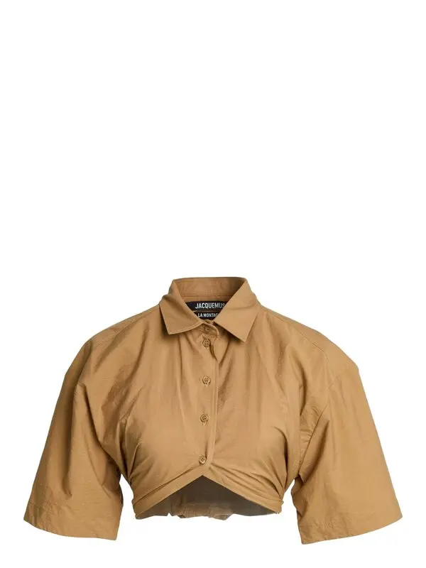 Jacquemus Cropped Shirt - Camel