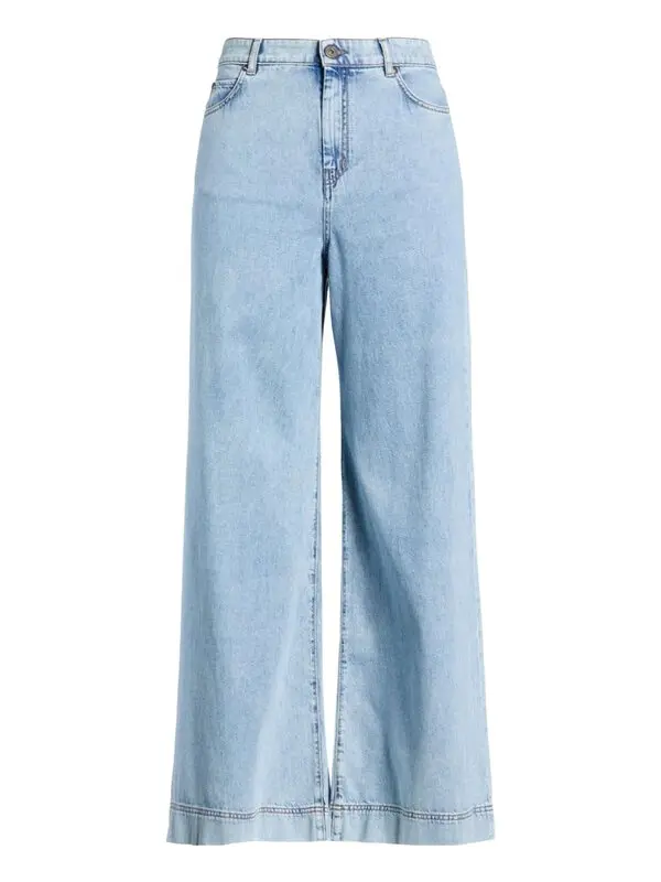 Max Mara Light Wash Straight Leg Jeans - Blue