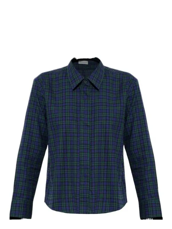 Dries Van Noten Plaid Cropped Shirt - Blue