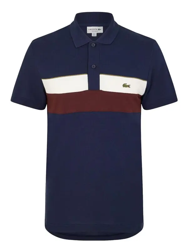 Lacoste Horizontal Colourblock Shortsleeve Polo Shirt - Black