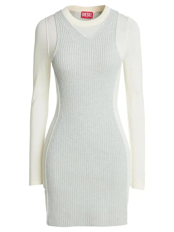 DIESEL® Fitted Woolen Dress With Long Sleeves - Grey