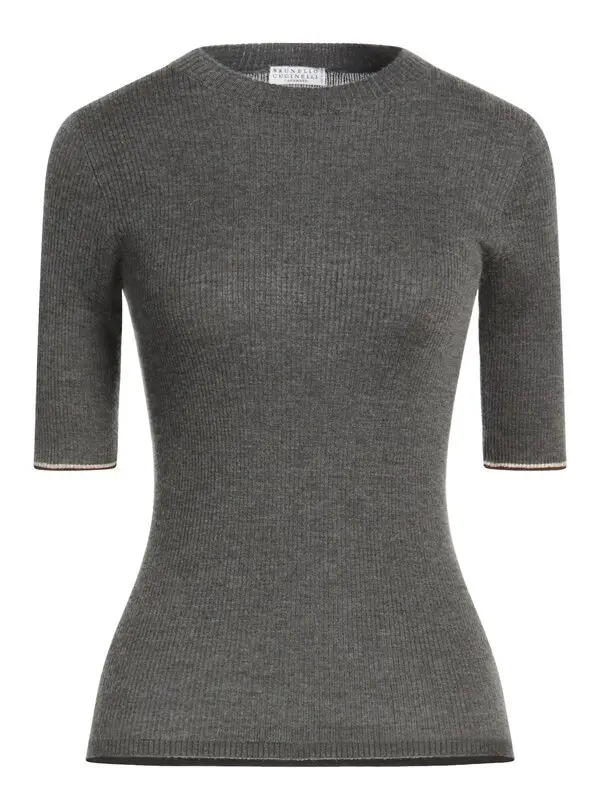 Brunello Cucinelli Metallic Lightweight Knit T-shirt - Grey