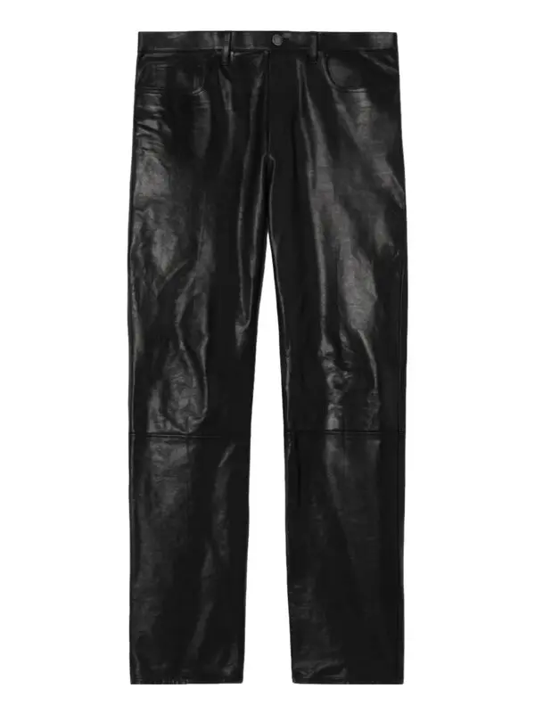 Burberry Leather Trousers - Black