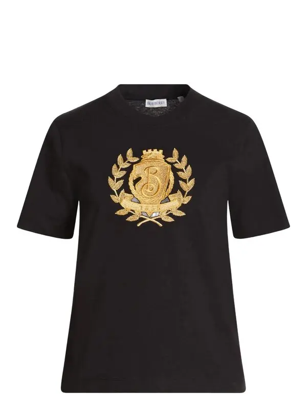 Burberry Metallic Embroidered Short-sleeve T-shirt - Black