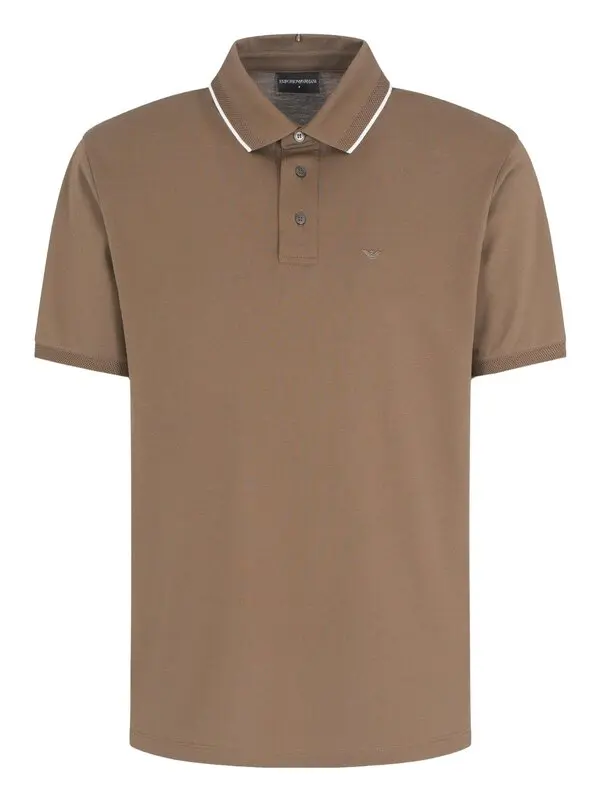 Emporio Armani Sleeve Polo Shirt - Brown