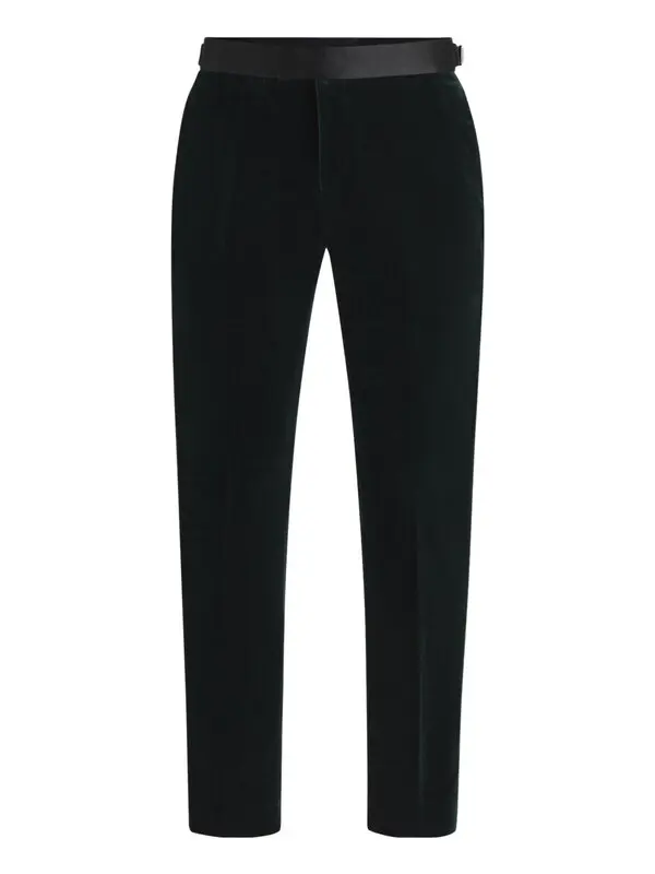Hugo Boss Velvet Tailored Cropped Trousers - Black