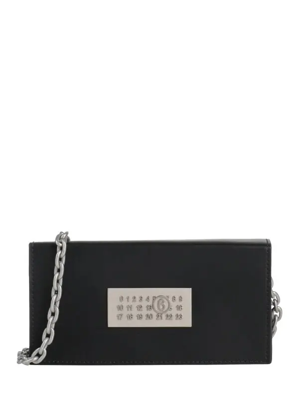 MAISON MARGIELA Leather Mini Bag With Metal Chain Strap - Black