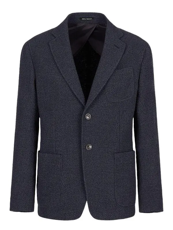 Emporio Armani Finecheck Blazer - Blue