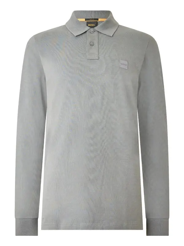 Hugo Boss Long-sleeved Polo Shirt - Grey