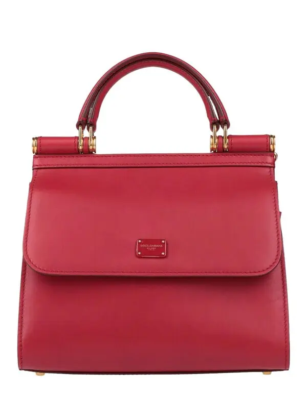 Dolce & Gabbana Leather Top Handle Bag - Red