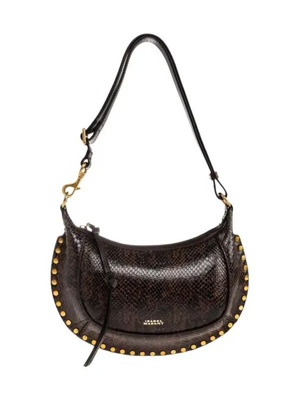 Isabel Marant Étoile Python Print Shoulder Bag With Stud Embellishments - Python Pattern