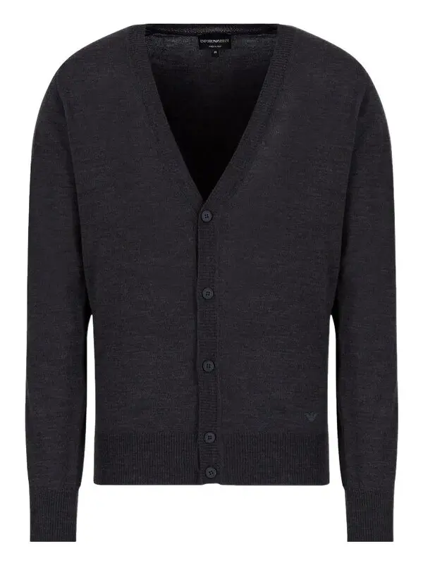 Emporio Armani V-neck Knit Cardigan - Black