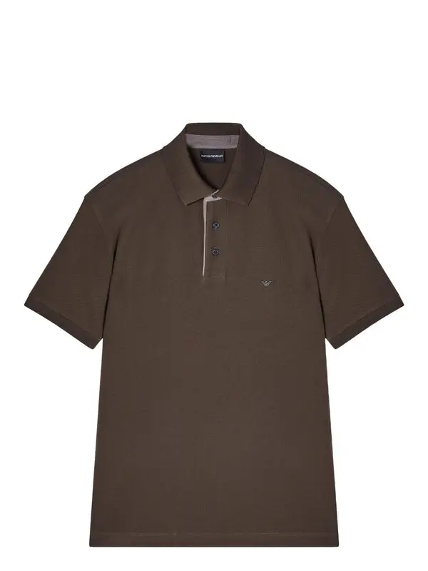 Emporio Armani Short-sleeved Polo Shirt - Brown