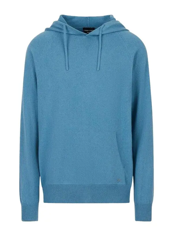 Emporio Armani Knit Hoodie - Blue