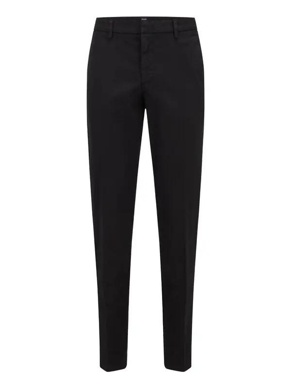 Hugo Boss Slim Straight Cropped Trousers - Black
