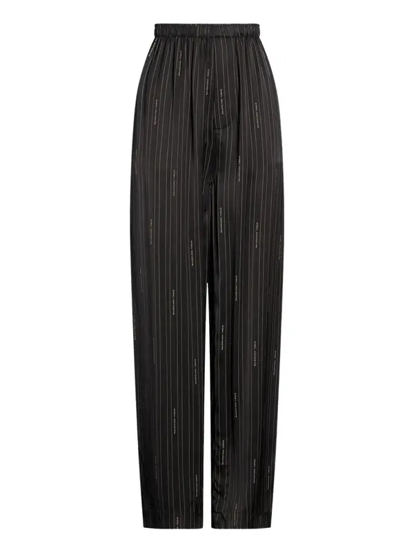 Balenciaga Striped Satin Pyjama Pants - Black