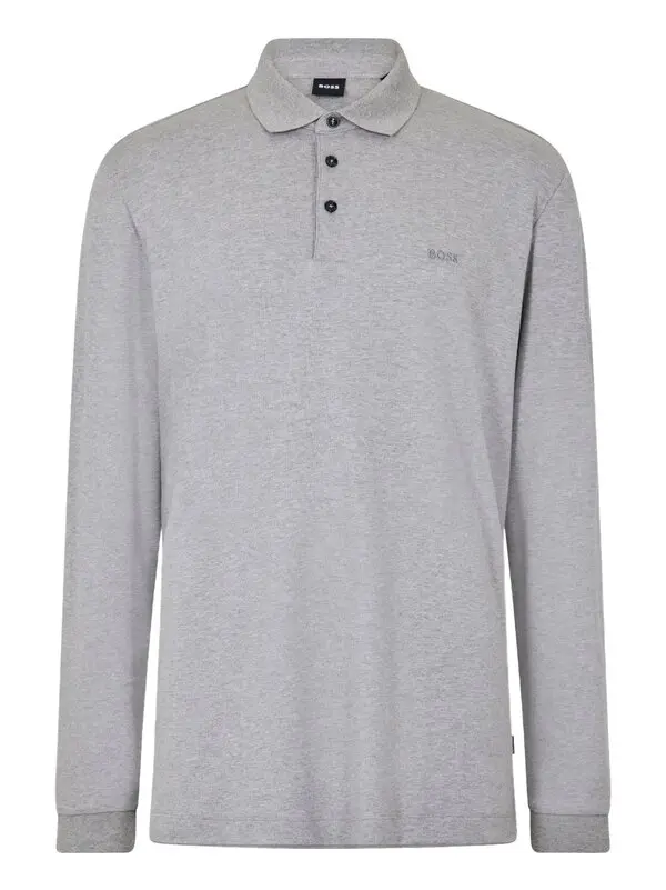 Hugo Boss Long-sleeve Polo Shirt - Silver