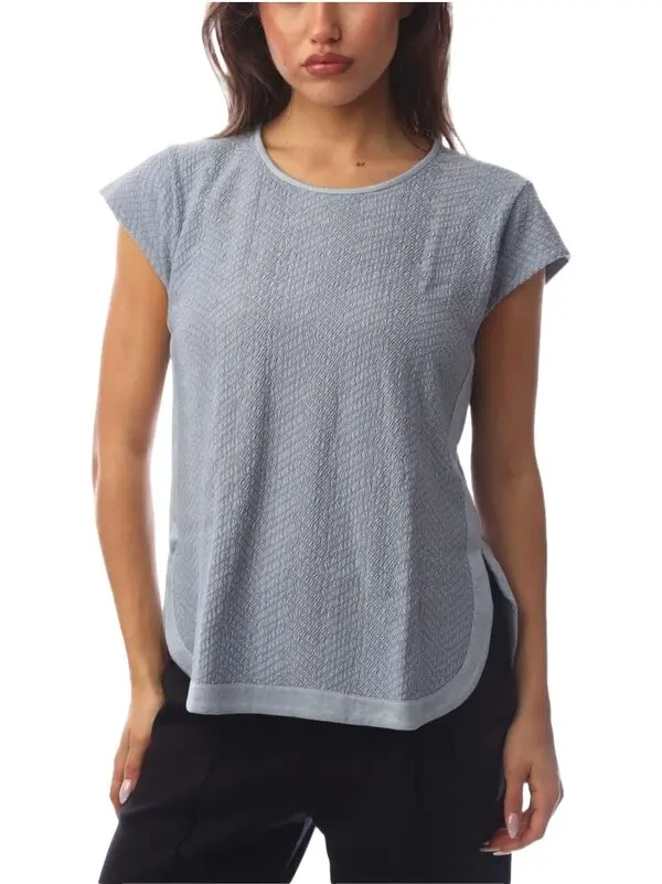 Emporio Armani Round Neck Cap Sleeve Top - Gray