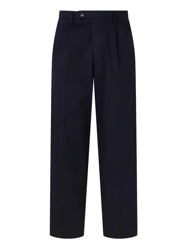 Nn07 Robin 10076 Straight-leg Organic Stretch-cotton Dobby Trousers - Blue