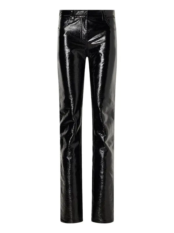 COURREGES Cotton-blend Vinyl Straight-leg Pants - Black
