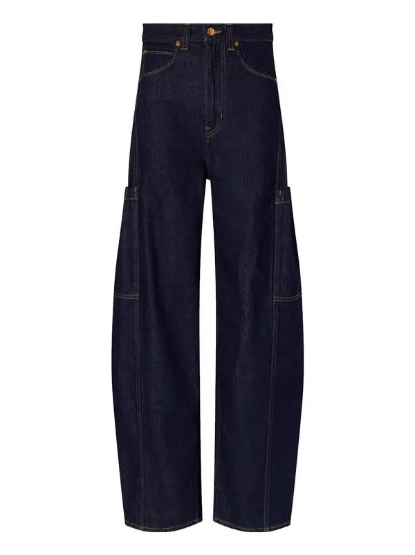 JAMIE HALLER The Baggy Painter Barrel-leg Jeans - Blue