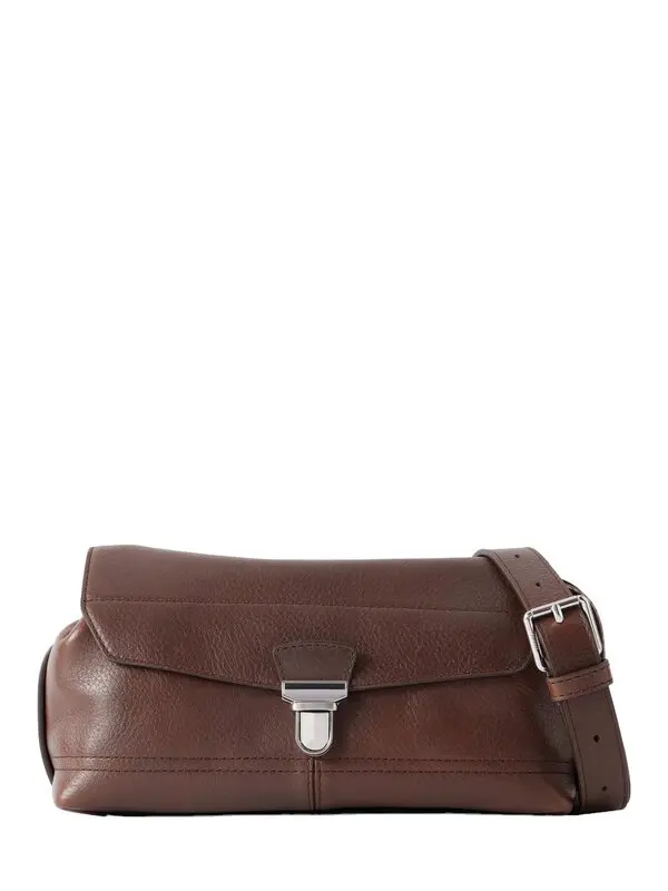 LEMAIRE Gear Small Textured-leather Shoulder Bag - Brown