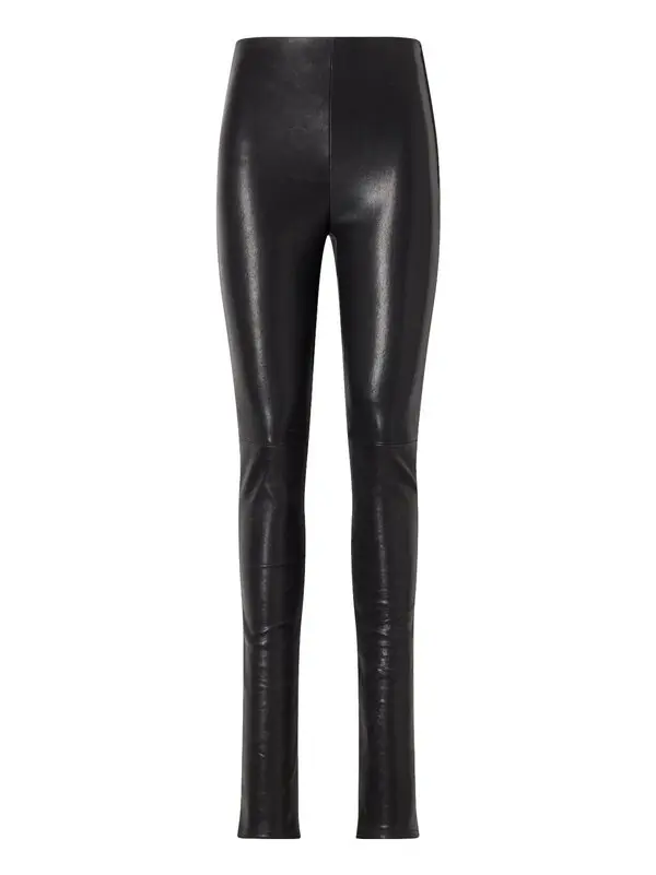 ANN DEMEULEMEESTER Florence Leather Skinny-leg Pants - Black