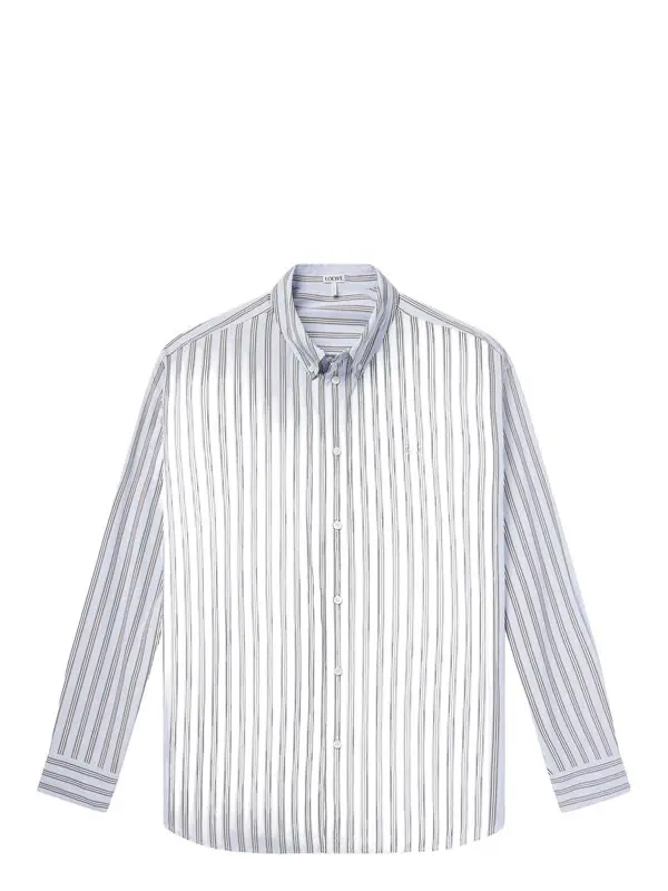 Loewe Striped Cotton-poplin Shirt - Blue
