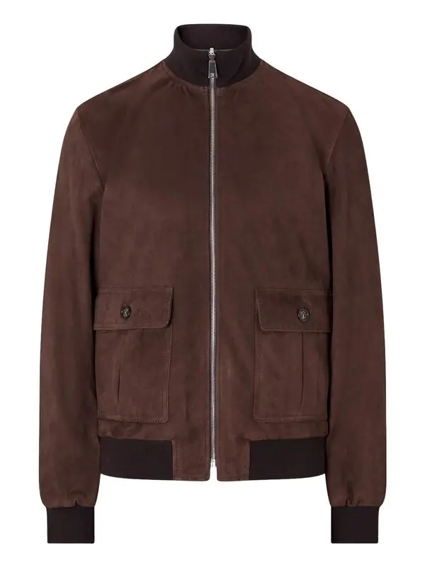 VALSTAR Reversible Suede Bomber Jacket - Blue