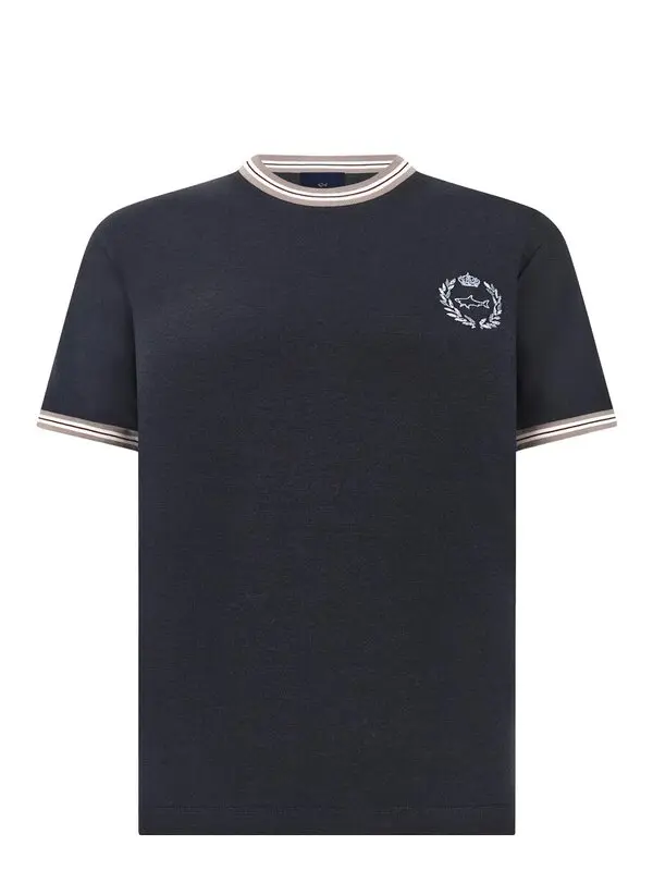 Paul & Shark X-soft Cotton Jersey T-shirt With Heraldic Embroidery - Blue