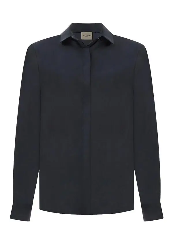 Paul & Shark Silk Twill Button-up Shirt - Dama Blue