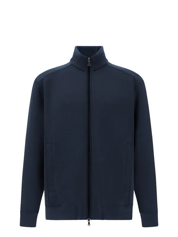 Paul & Shark Active Fleece Cotton Zip-up Sweatshirt - Blue