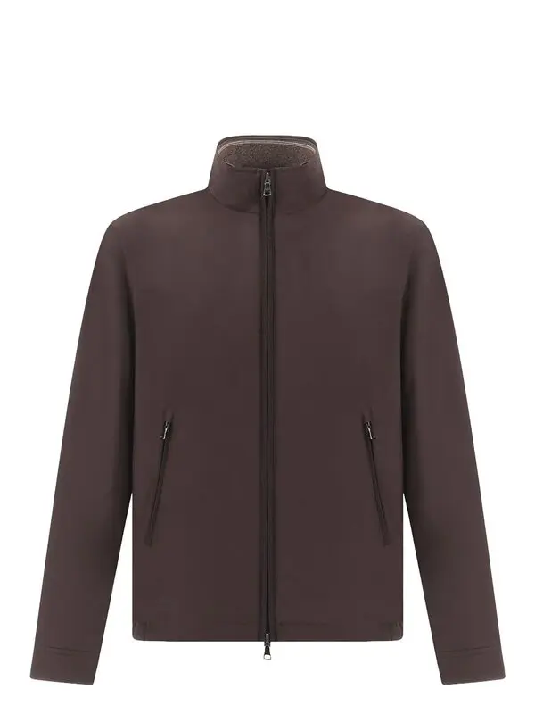 Paul & Shark Ultralight Microfiber Zip-up Blouson - Coffe