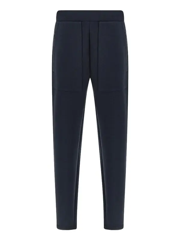 Paul & Shark Supima Cotton Trousers With Alcantara Details - Blue