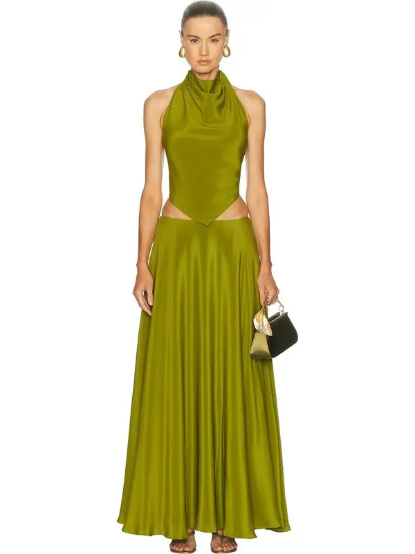 Cult Gaia Dionea Halter Top - Chive