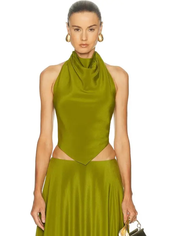 Cult Gaia Dionea Halter Top - Chive