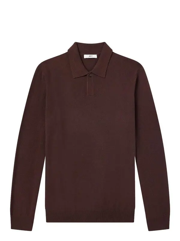 Mr P. Cashmere Polo Sweater - Brown