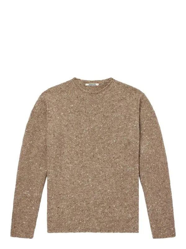 Auralee Super 100's Wool Sweater - Brown