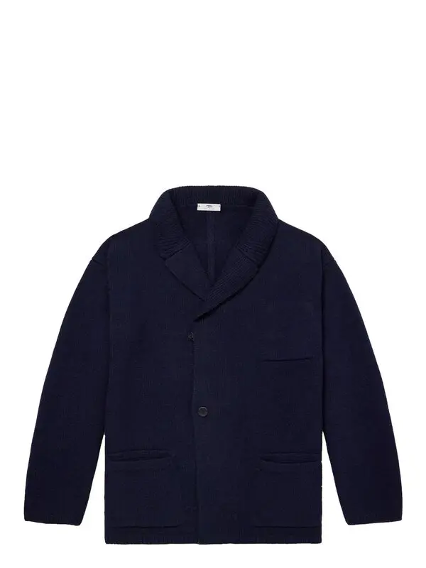 Inis Meáin Wool And Cashmere-blend Shawl Collar Cardigan - Blue