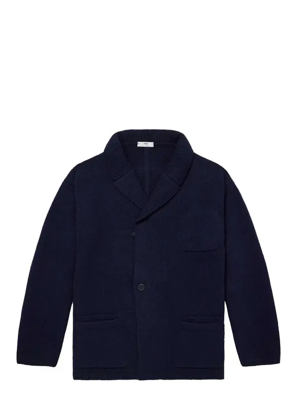 Inis Meáin Wool And Cashmere-blend Shawl Collar Cardigan - Navy