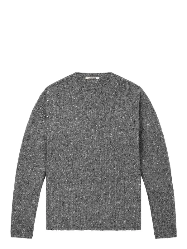 Auralee Super 100's Wool Sweater - Gray