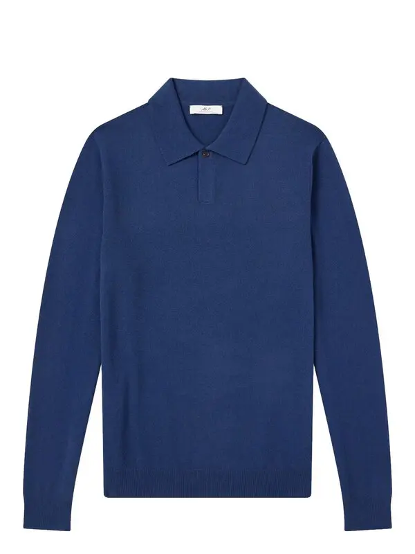 Mr P. Cashmere Polo Sweater - Blue
